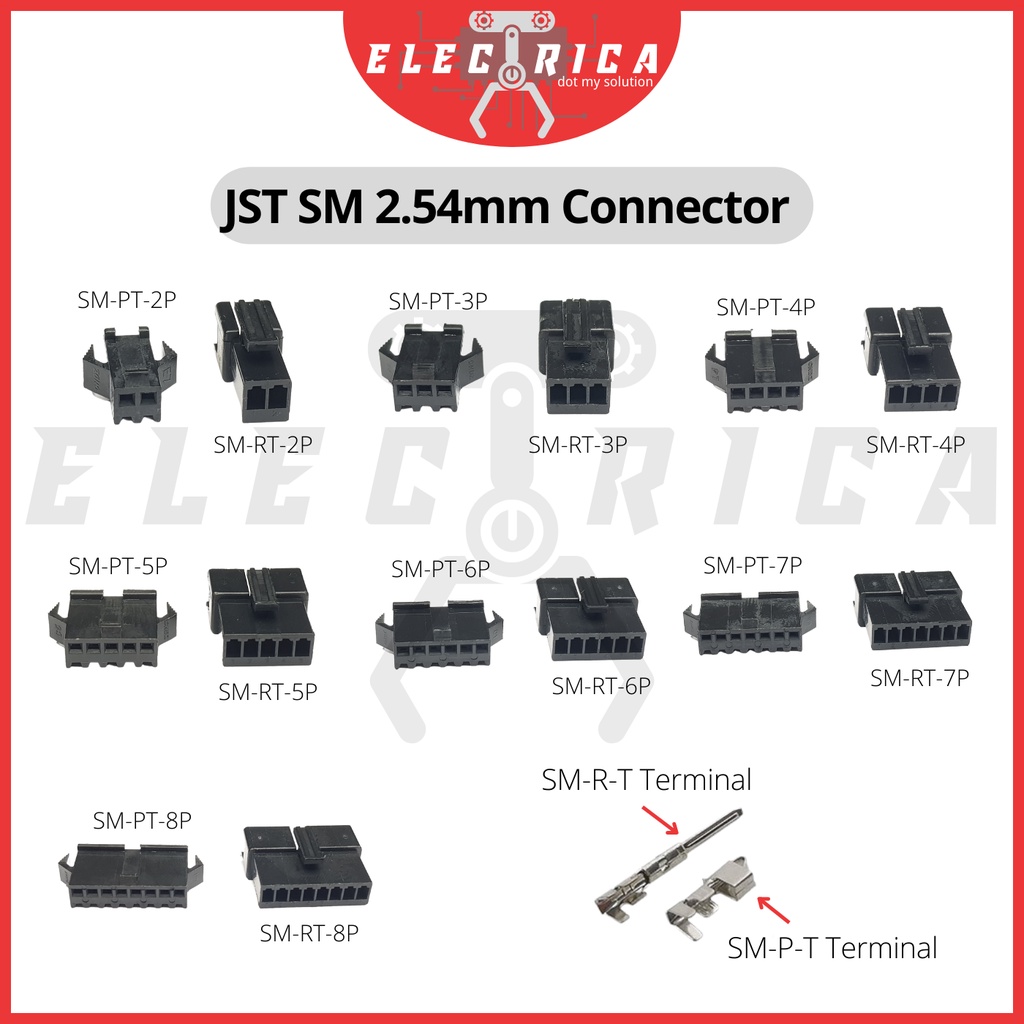 (1 SET) 2.54MM SM Connector Plug Pitch Female and Male Housing + Terminals SM2.54 2P - 8P ...