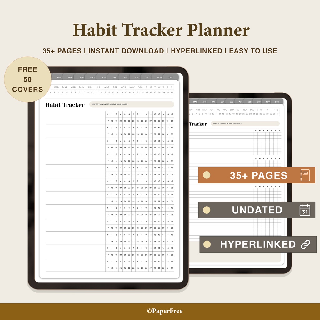 GoodNotes / Notability / Habit Tracker Planner / PDF Digital Planner ...