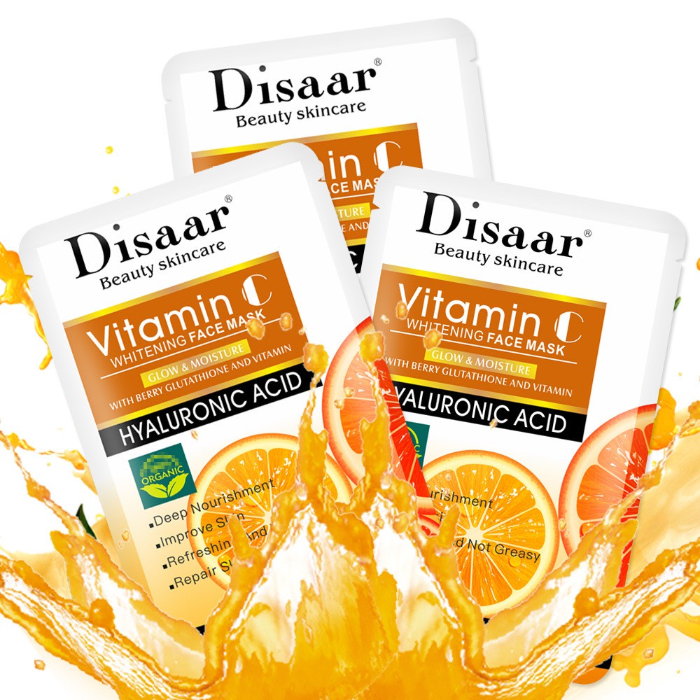 DISAAR 10's HA Vitamin C Whitening Anti-Wrinkles Facial Mask Box (25ml ...