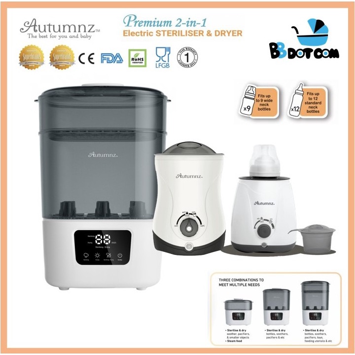Autumnz Premium 2 in 1 Electric Steam Sterilizer & Dryer + Warmer ...