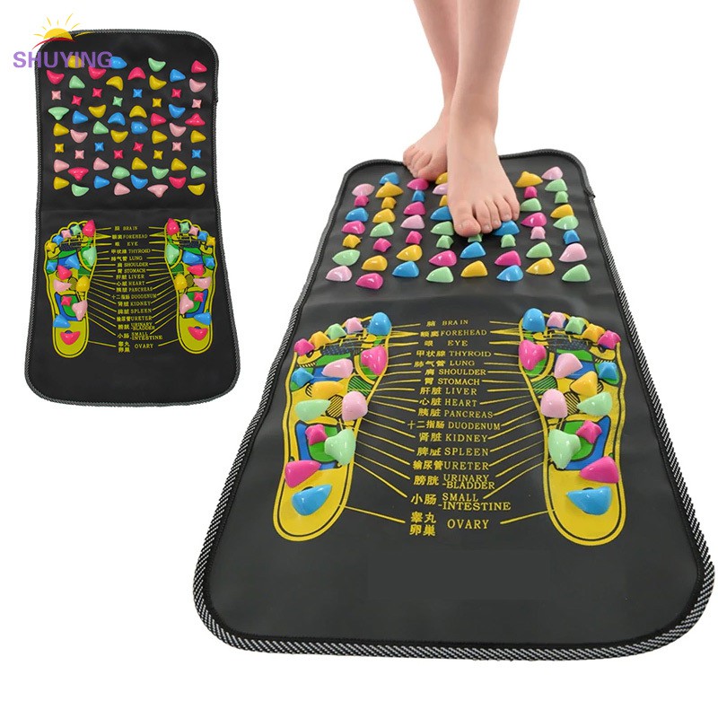 Chinese Reflexology Walk Stone Pain Relieve Foot Leg Spa Massage Mat ...
