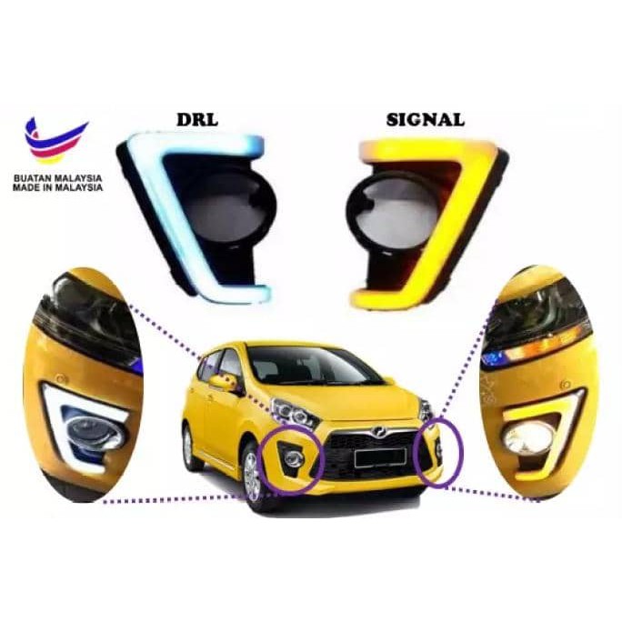Perodua Axia 2014 - 2020 / Front Bumper Fog Lamp LED Light Bar | Shopee ...