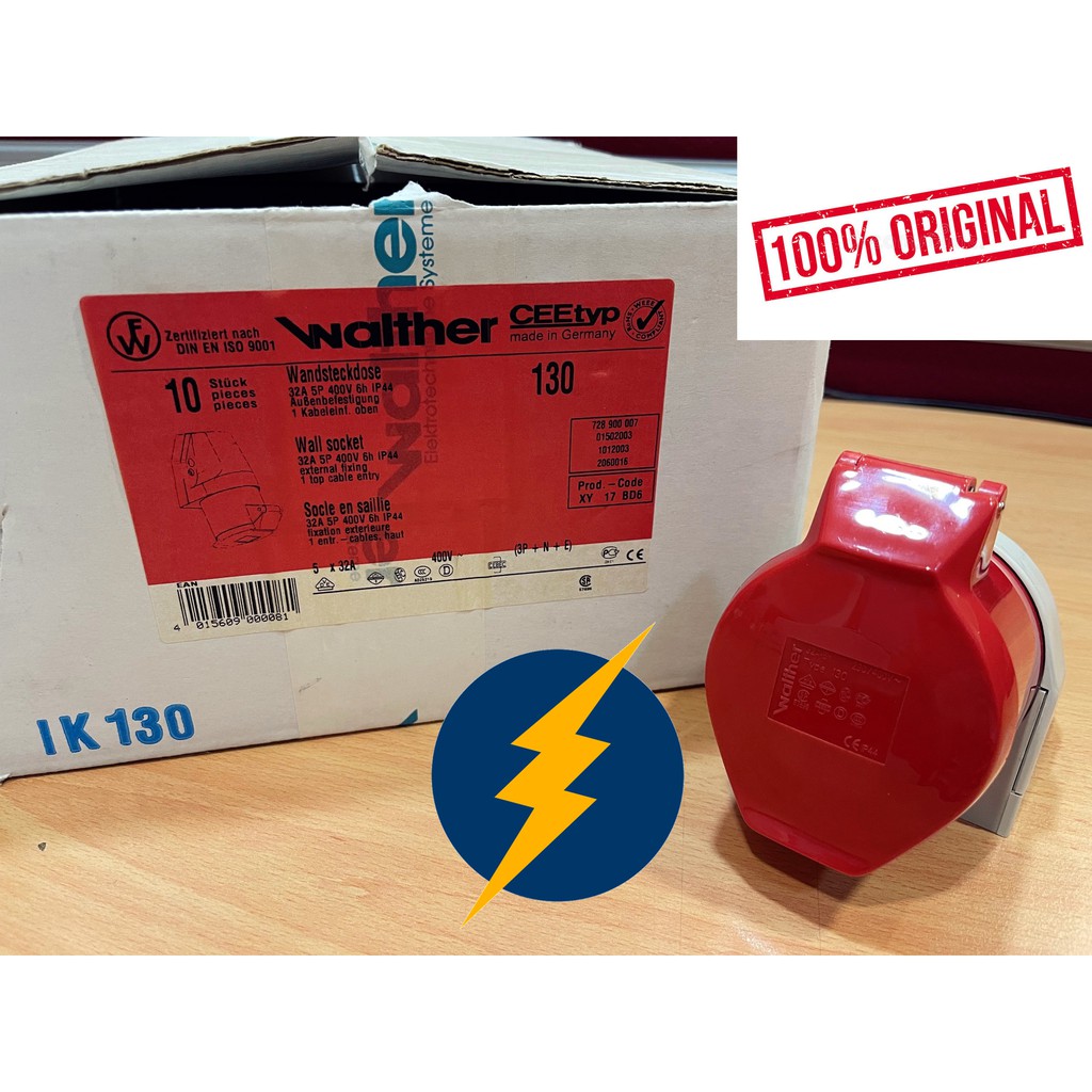 WALTHER 130 SOCKET SURF MT, 32A, 400V, 3P+N+E WAY | Shopee Malaysia