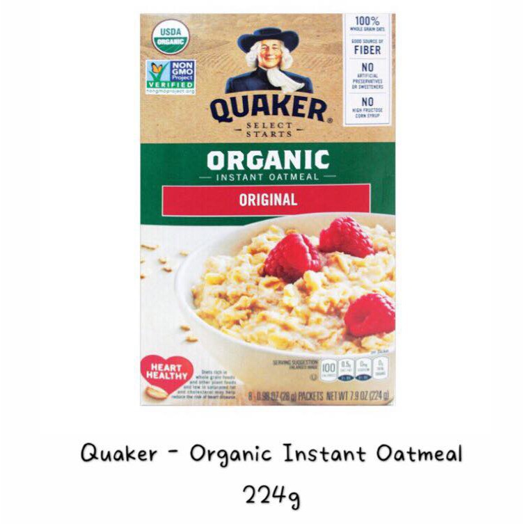Quaker - Organic Instant Oatmeal Original (8x28g) | Shopee Malaysia