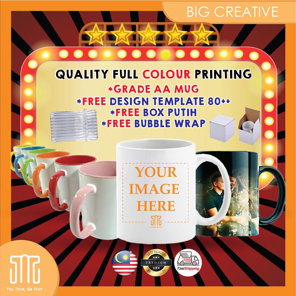 [Direct Factory] MUG Customize /Mug Printing / DIY DESIGN/6 COLOUR/ AA ...
