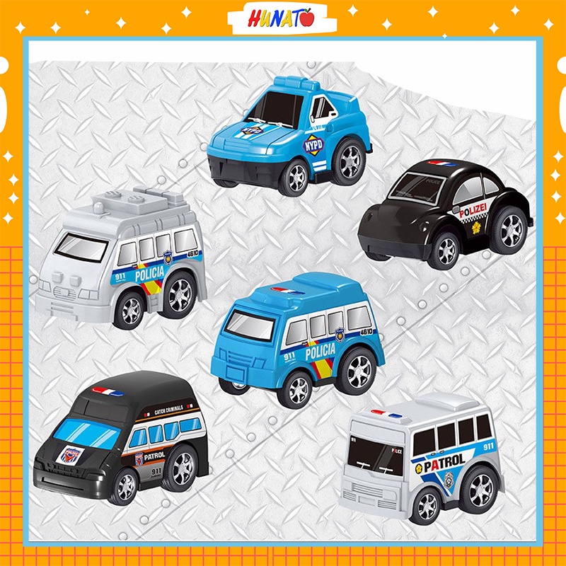 Toy car set of 6 mini flywheel model police cars for children HUMATO ...