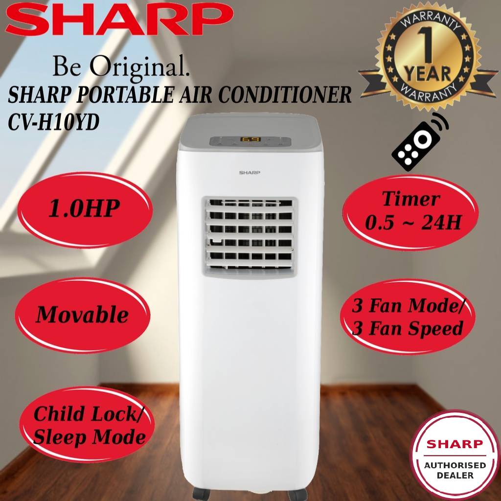 SHARP 1.0HP PORTABLE AIRCON / PORTABLE AIR CONDITIONER CV-H10YD ...