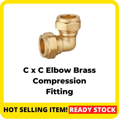 C x C Elbow Euco Brass Compression Fitting MM Size 15mm, 22mm, 28mm | Shopee Malaysia