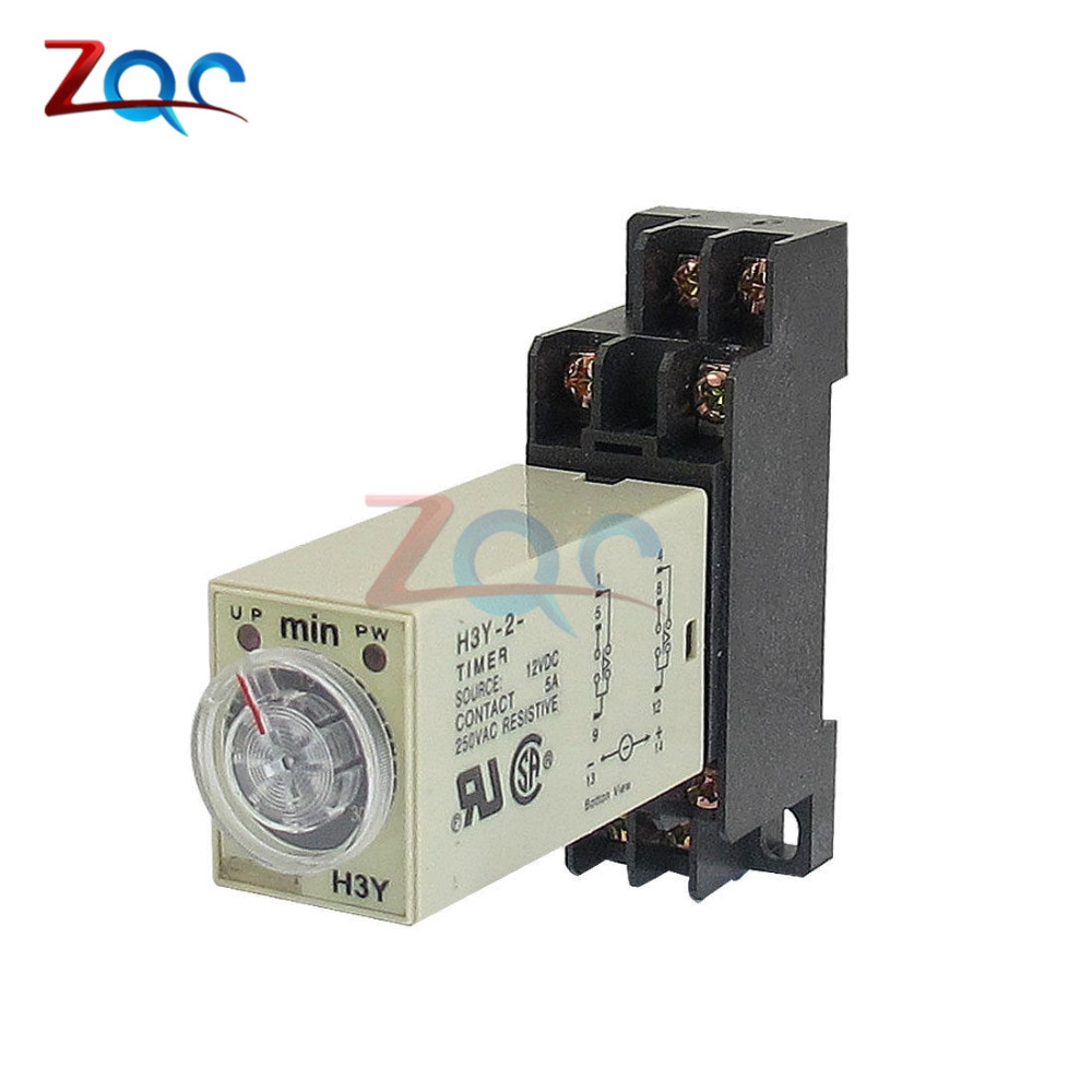 H3Y-2 AC 220V 110V 36V 24V 12V Delay Timer Time Relay 0 - 60 Minute ...