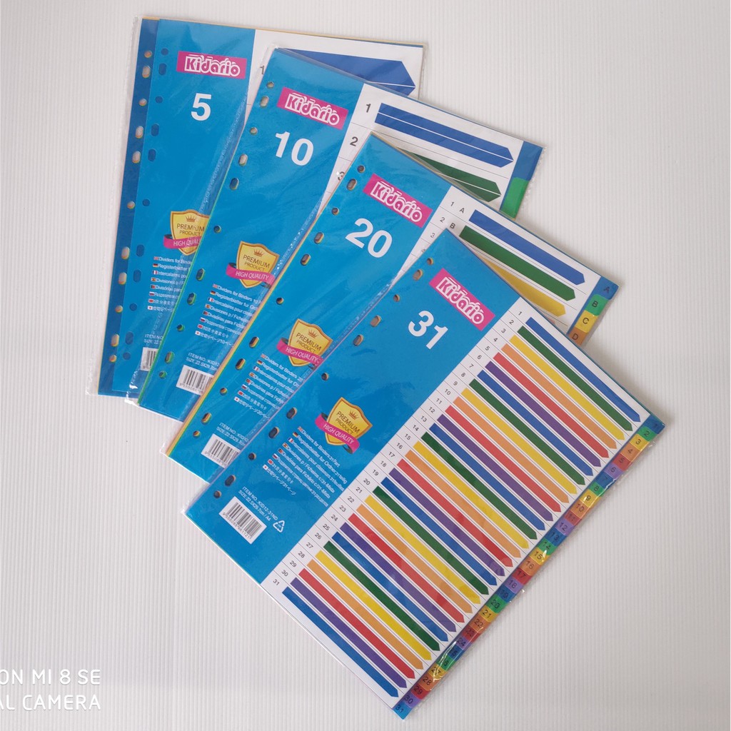 Kidario A4 Colourful Index Divider 11Hole (TYPE PLASTIC) | Shopee Malaysia
