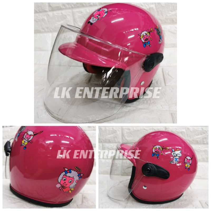 COLORFUL HELMET KIDS MOTORCYCLE / HELMET BUDAK (FREE VISOR) | Shopee ...