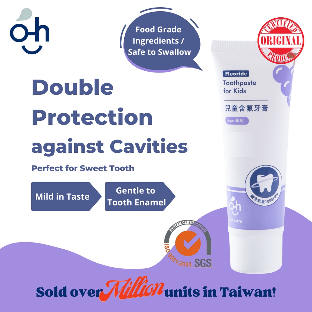 Oh Care Toothpaste for Kids Fluoride (50g) | Shopee Malaysia