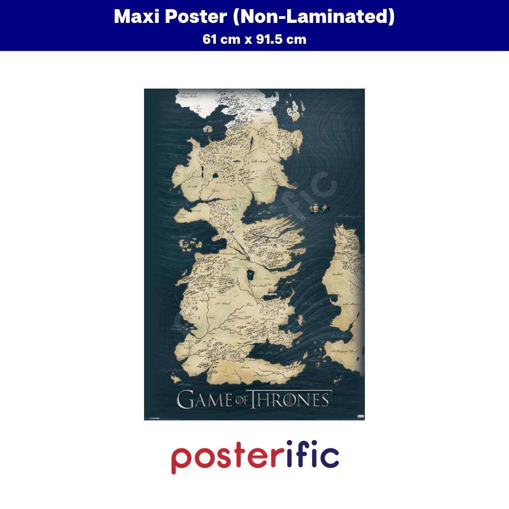 Game of Thrones (Map) - Poster (61 cm X 91.5 cm) | Shopee Malaysia