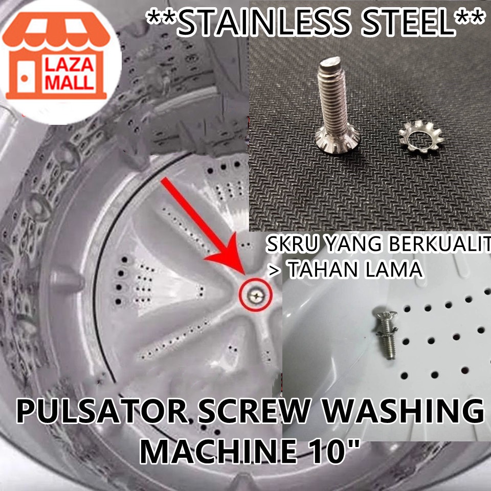 STAINLESS STEEL PULSATOR SCREW M8 M6 WASHING MACHINE MECHANISM SHAFT ...