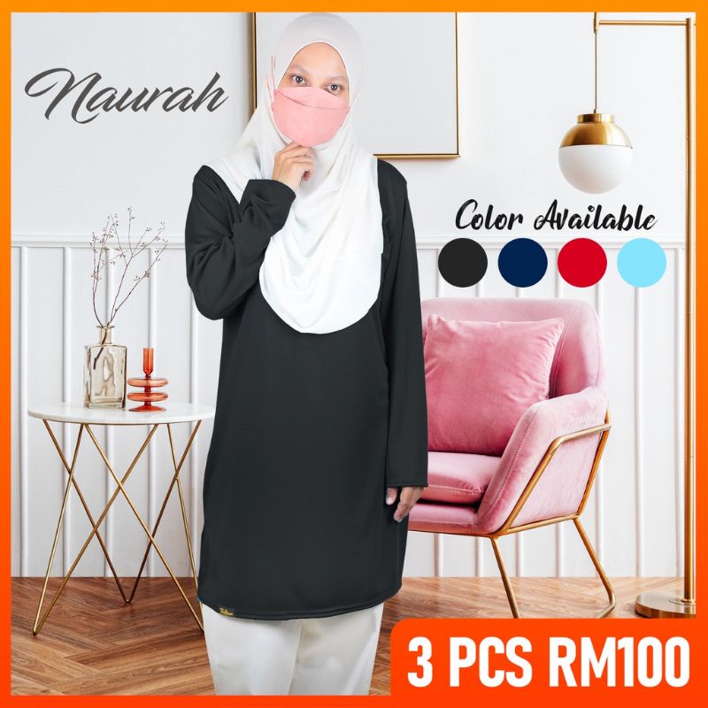 TUDIAA NAURAH T-shirt Sukan Muslimah Jercy Microfiber Mini Mesh Plus Size XS-7XL | Shopee Malaysia