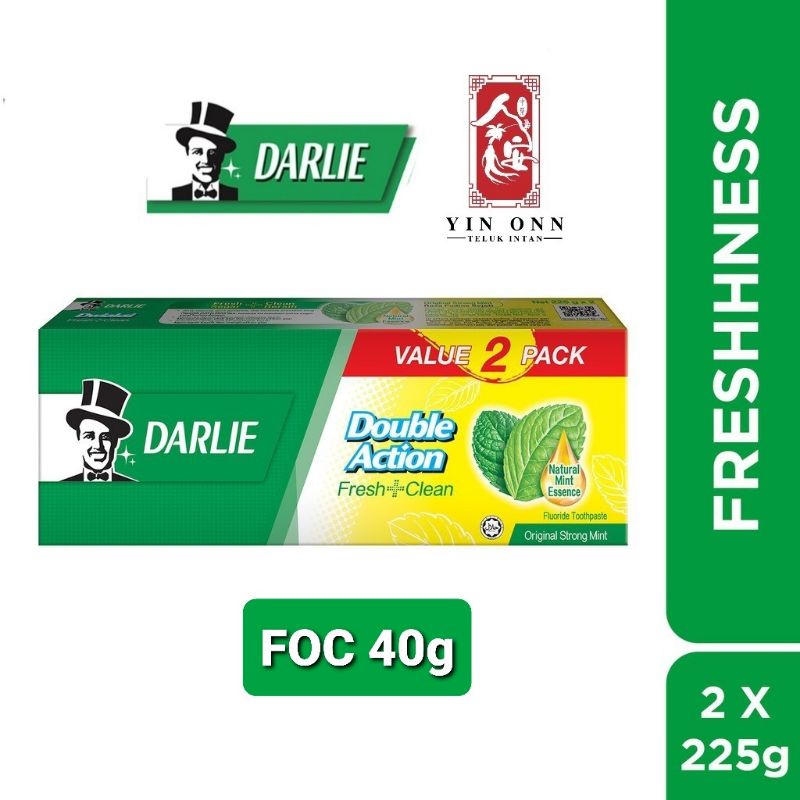 [Darlie] Double Action Toothpaste (2 x 225g) Foc 40g | Shopee Malaysia