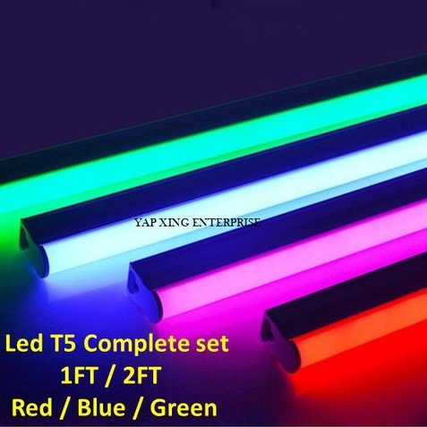 T5 LED TUBE LIGHT COLOUR (RED / BLUE / GREEN) / 2FT, 1FT | Shopee Malaysia