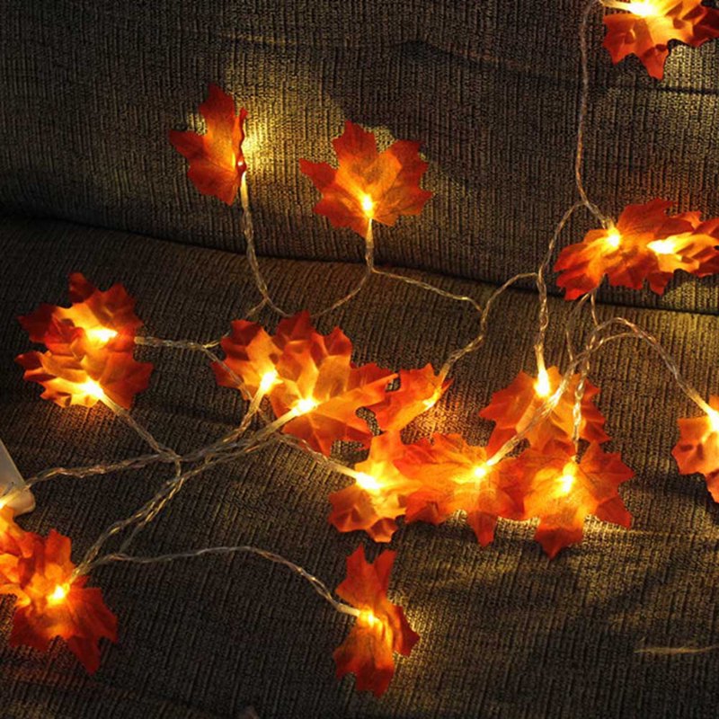 LED Maple Leaf Fairy Light String Autumn Leaf Lamp Garland Halloween ...