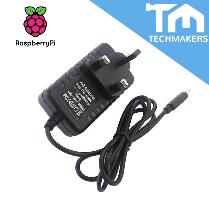 Raspberry Pi 4 Model B 5V Power Supply AC Adapter ( Type C ) with ON ...