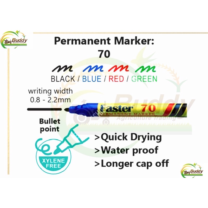 Faster Permanent 70,90 & Whiteboard 500 Marker Black/Blue/Red/Green ...