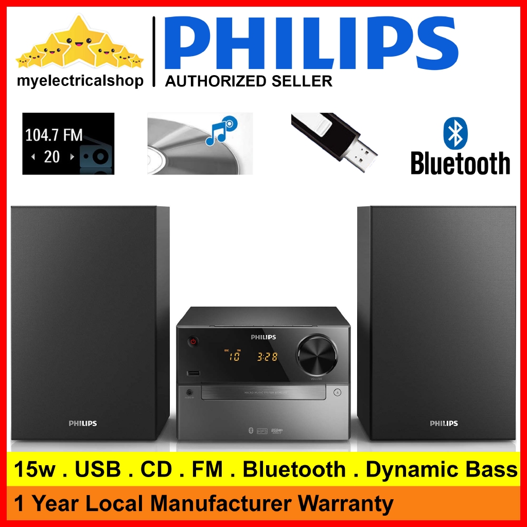 Philips BTM2310 Micro Music System FM Radio Hi-fi HiFi Bluetooth CD ...