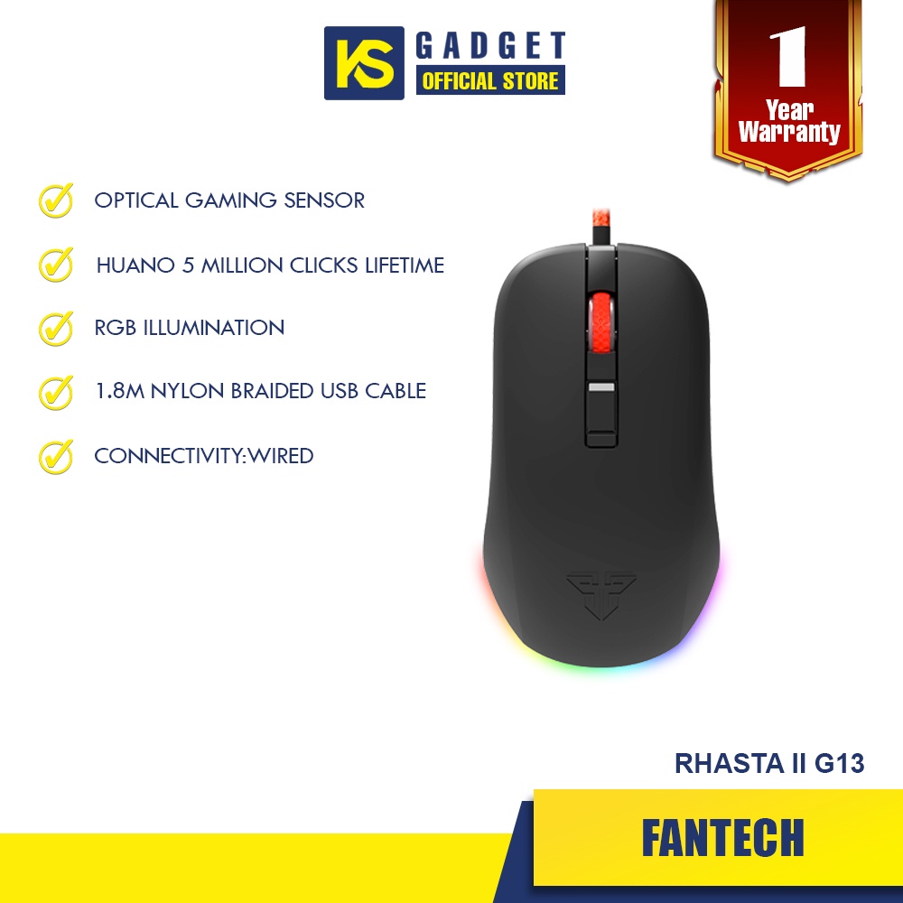 Fantech G13 Rhasta II 2400 DPI RGB Pro Gaming Mouse | Shopee Malaysia