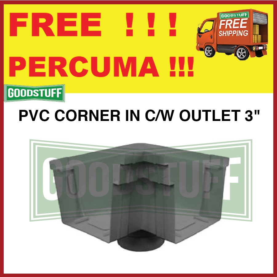 PVC GUTTER MITRE FITTING GREY (PVC RAINWATER GUTTER SYSTEM ) SALUR AIR ...