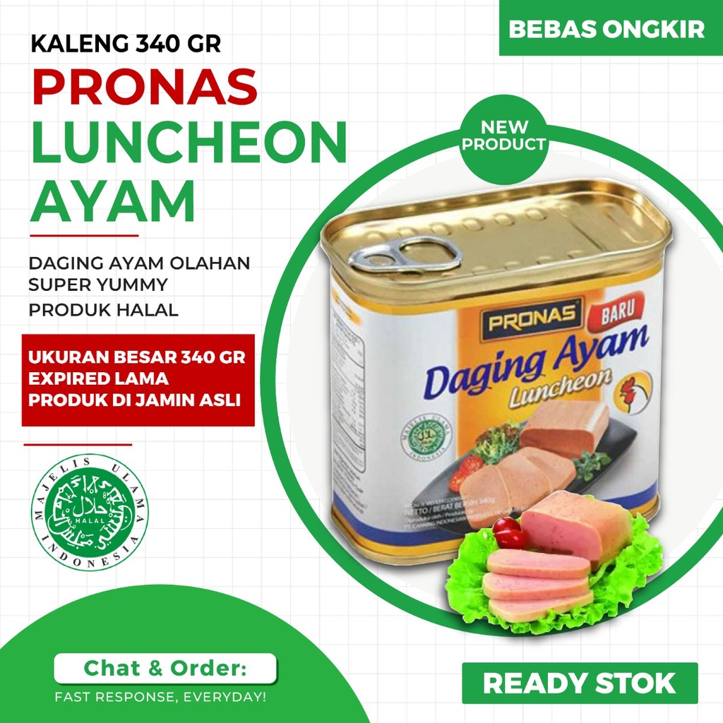 Pronas CHICKEN LUNCHEON - CHICKEN Beef KORNET In Net Cans. 340gr/kaleng ...