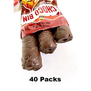 10 Packs Large Choco Bin Fully Chocolate Coated Snack Keropok Bin Bin ...