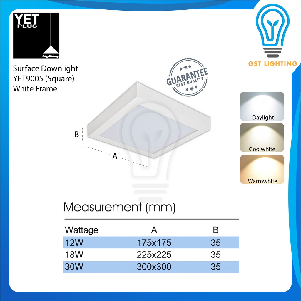 Yetplus Yet9003 Yet9005 (White Frame) LED Surface Downlight | Quality ...