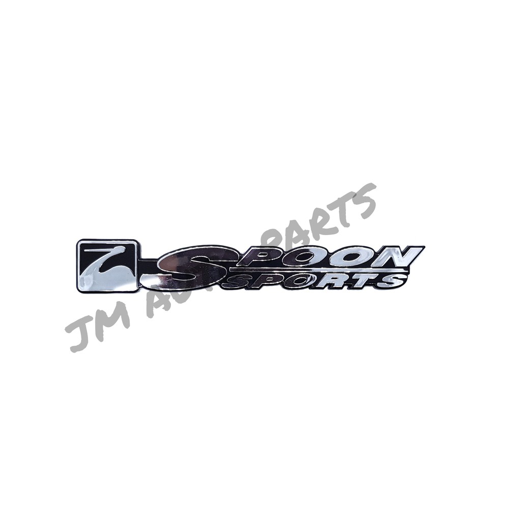 SPOONSPORT SPOON SPORT Emblem Logo Decal Name Chrome Black (14.12cm x 2 ...