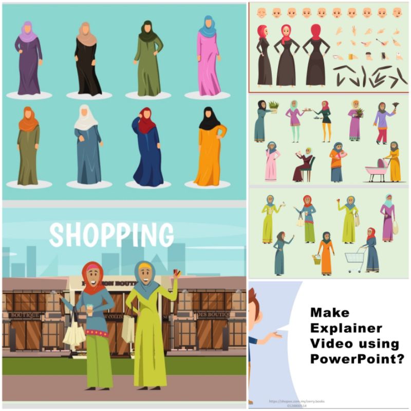 Cartoon Character for PowerPoint Explainer Template ppt 100% editable with tutorial video ...