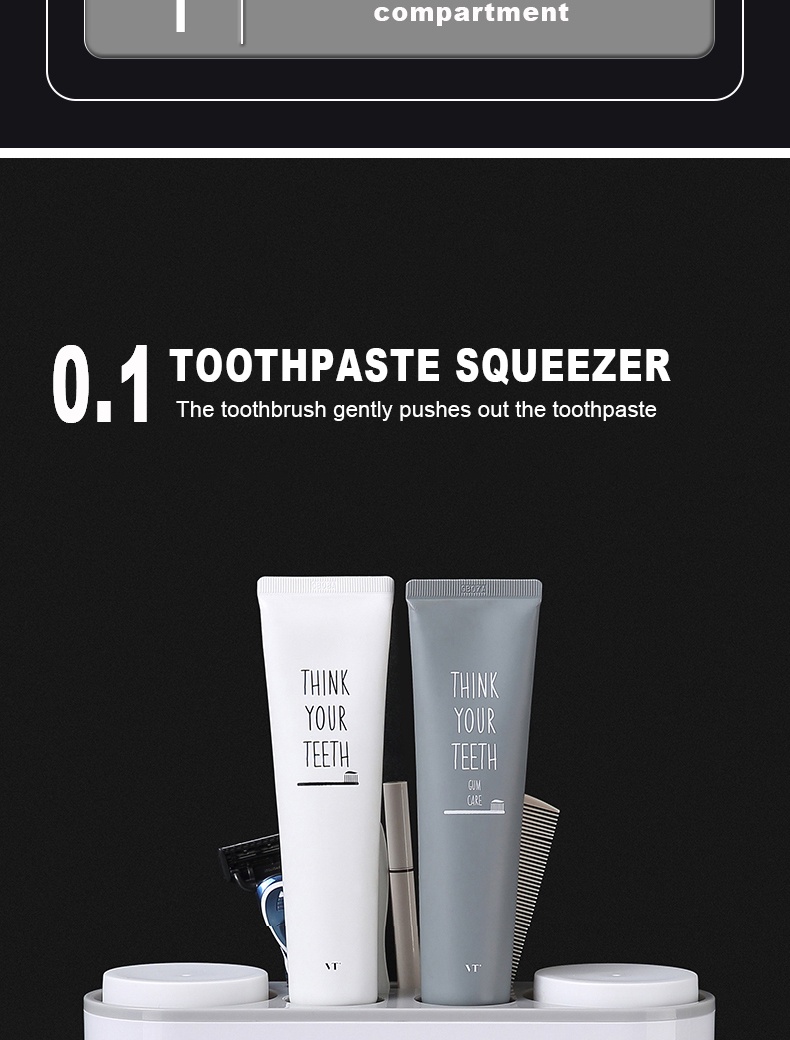 LODER ECOCO Toothbrush Holder Auto Squeezing Toothpaste Dispenser Wall ...