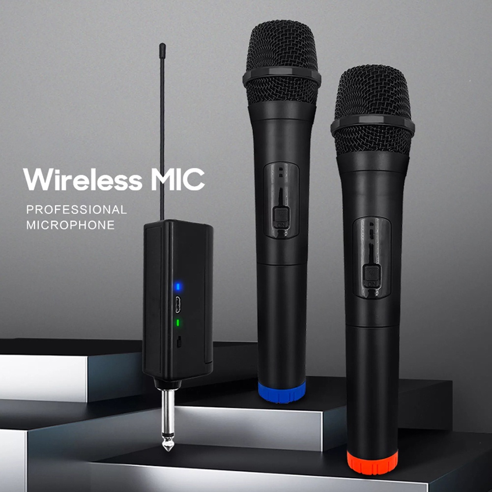 Wireless Microphone Uhf Wireless Mic Dual Handheld Mikrofon Karaoke for ...
