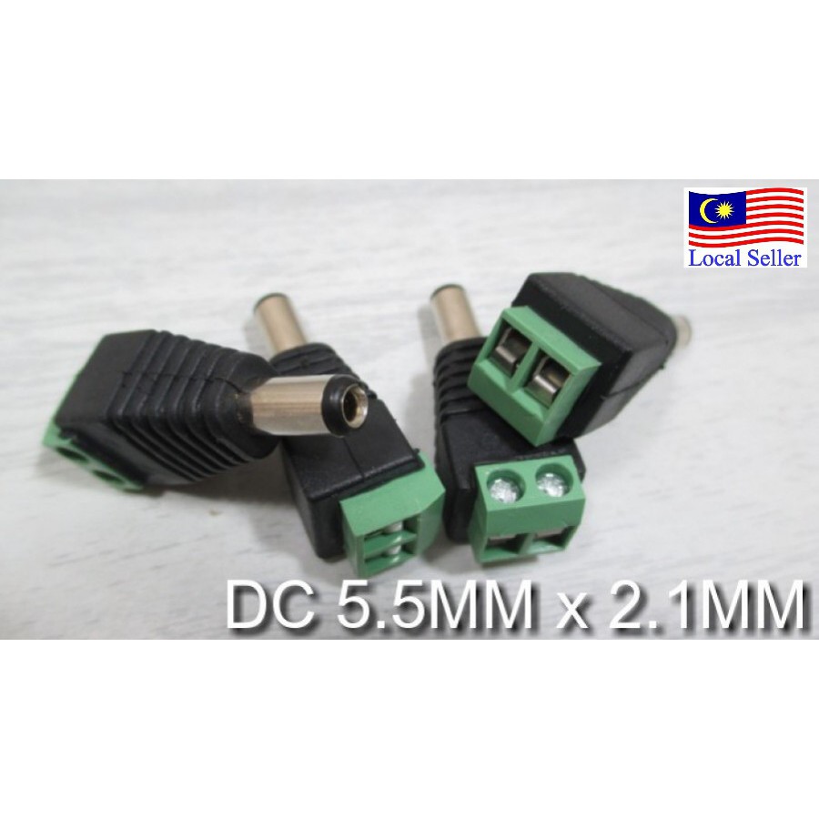 DC MALE JACK DC Power Male Connector Adapter CCTV BNC RG59 COAX Camera ...