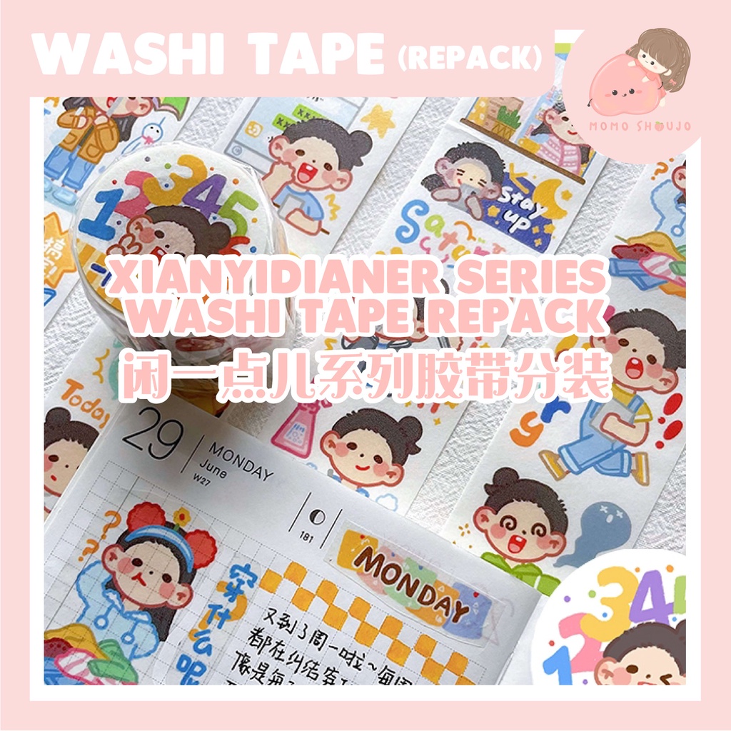 MOMO SHOUJO (REPACK) XIANYIDIANER SERIES WASHI TAPE 闲一点儿系列胶带分装 | Shopee ...