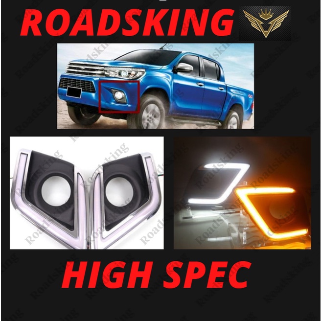 TOYOTA HILUX REVO FOG LAMP COVER DAYLIGHT DAY LIGHT BAR 6000K 2 COLOUR ...