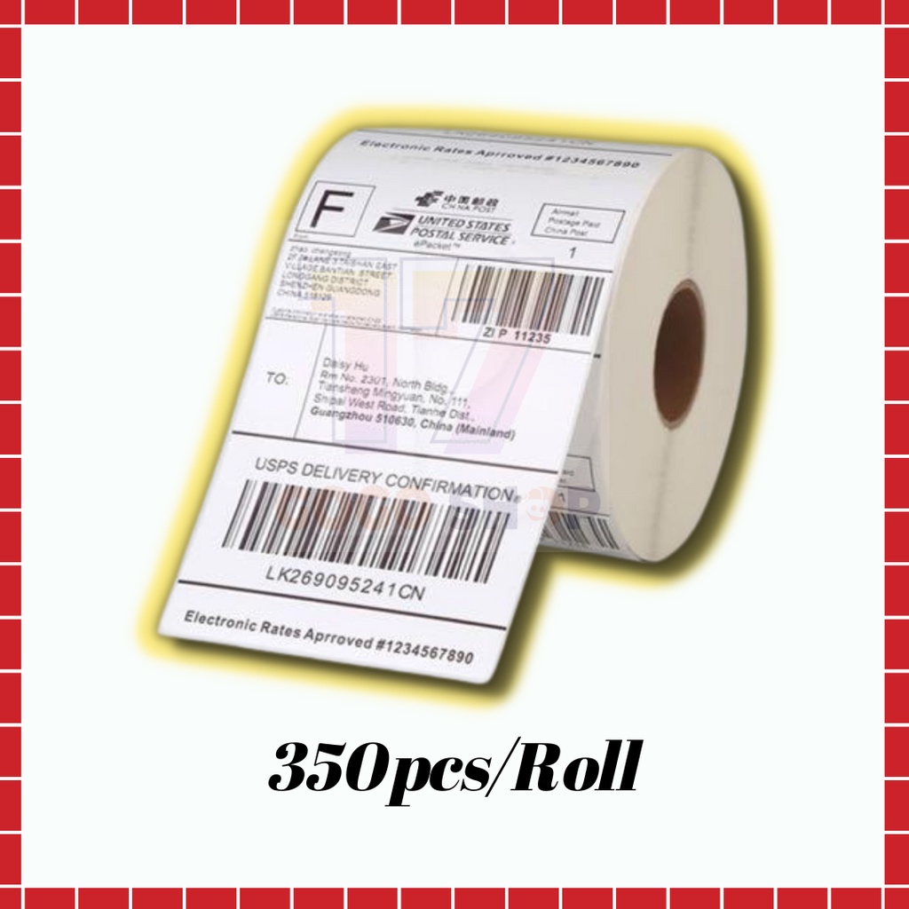 350pcs Roll/ 500pcs A6 Fold Thermal Label Sticker AWB Sticker ...