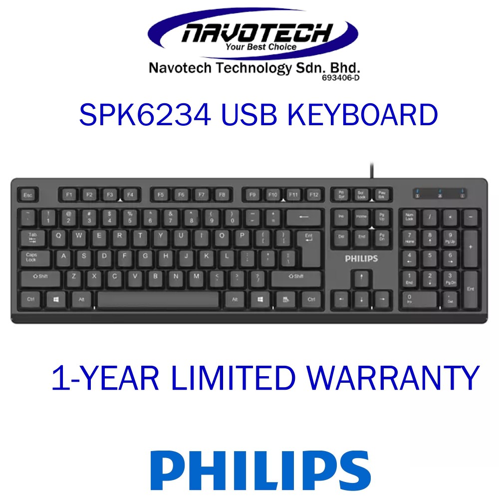 Philips USB Wired Keyboard SPK6234/K234 | Shopee Malaysia
