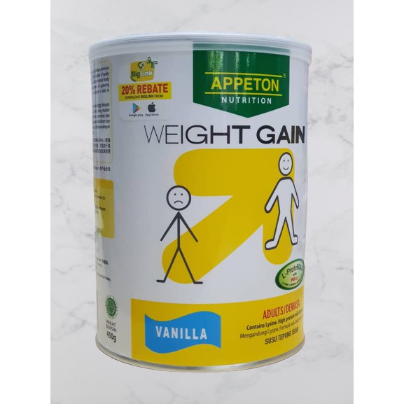 APPETON WEIGHT GAIN ADULT (VANILLA 450G / 900G / CHOCOLATE 450G & 900G ...