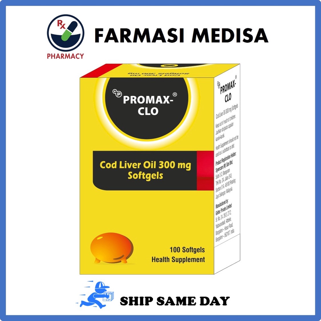 Promax-Clo Cod Liver Oil 300mg Softgels 100s | Shopee Malaysia