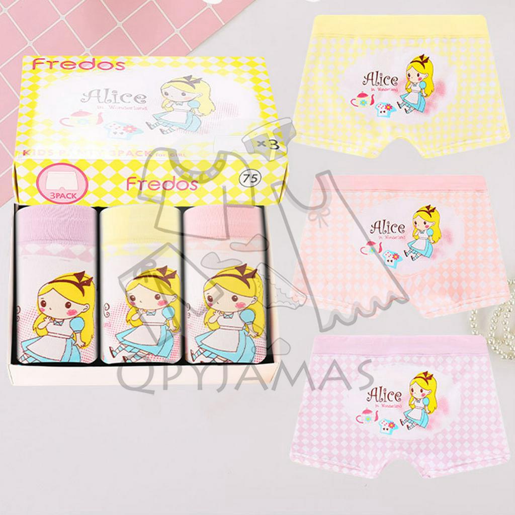 QPyjamas Children Boxer Alice Underwear Panties 3pcs Pack | Shopee Malaysia