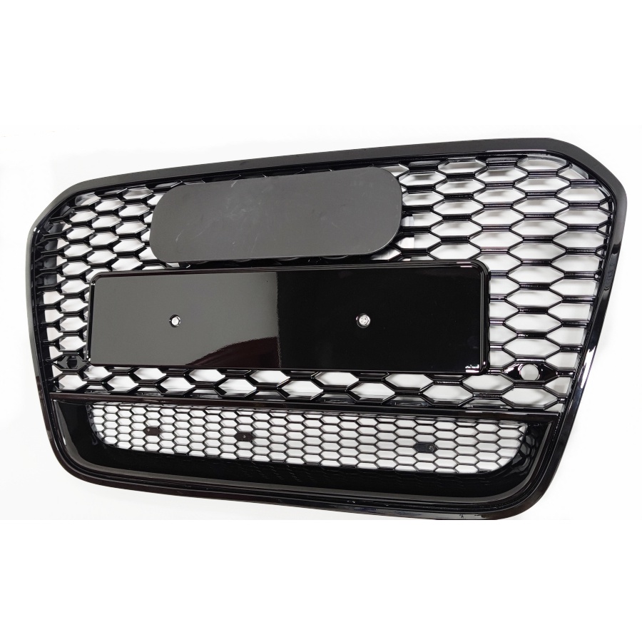 For RS6 Style Front Sport Hex Mesh Honeycomb Hood Grill Black for Audi ...
