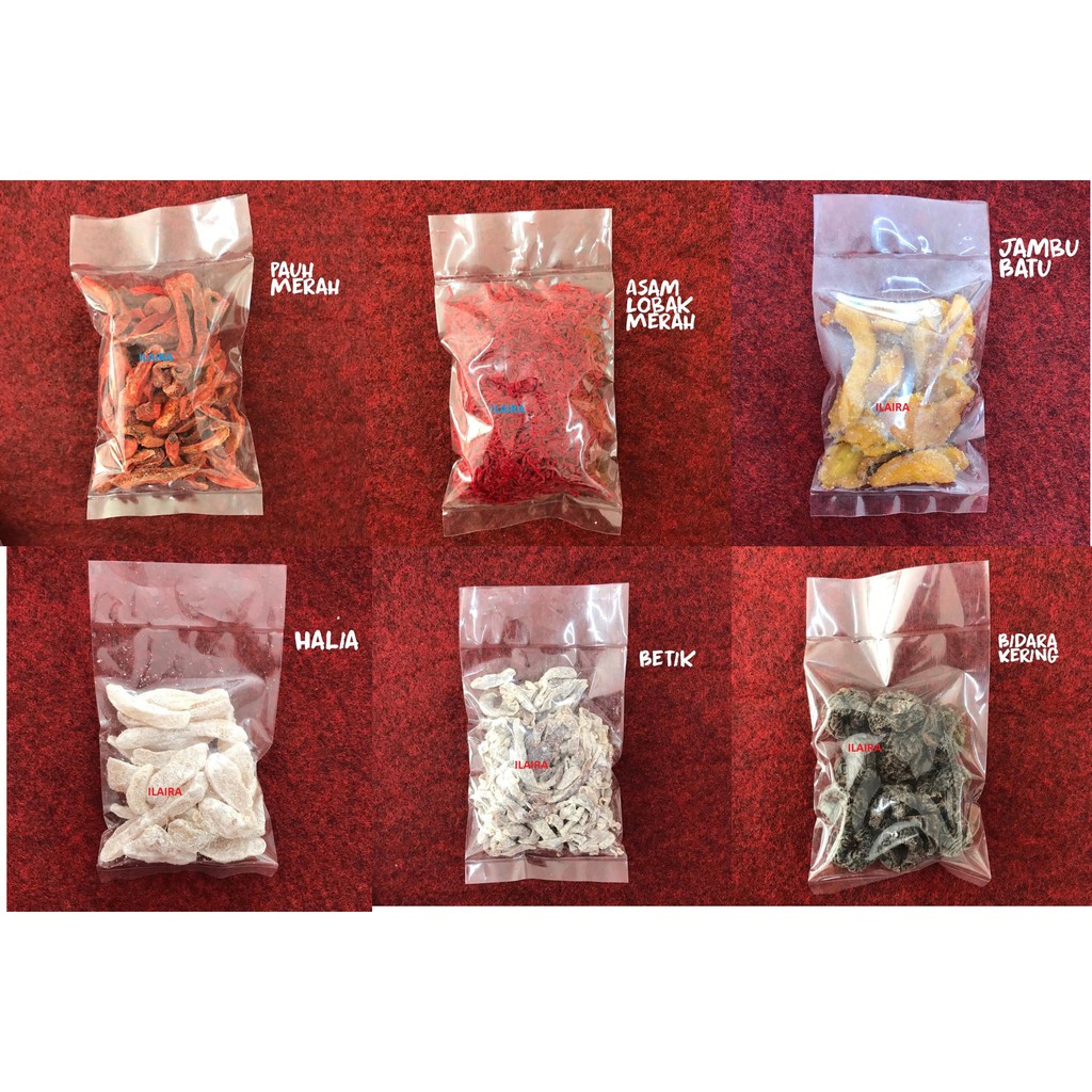 Asam mangga / jambu batu / bidara / halia / Asam boi / asam masin ...