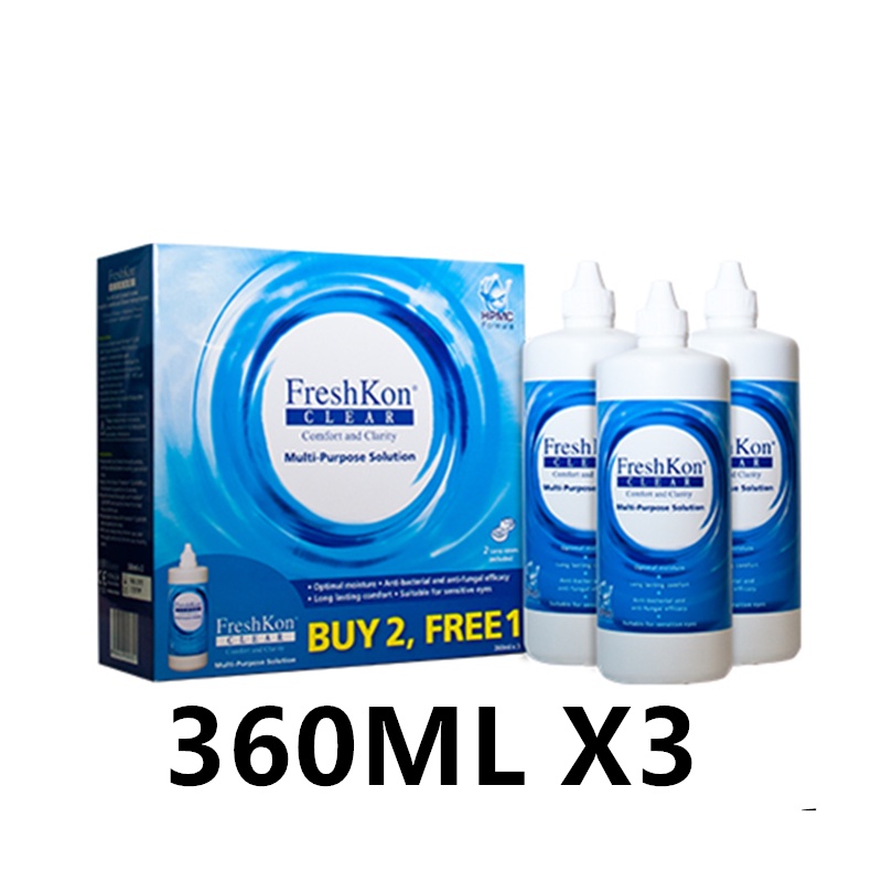 Freshkon CLEAR Multi Purpose Solution (360ml X3) FREE 2 Casing (Exp: 04 ...