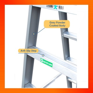 STRONGMAN ALUMINIUM LADDER 4 - 8 STEPS DOUBLE/ SINGLE SIDED LADDER ...