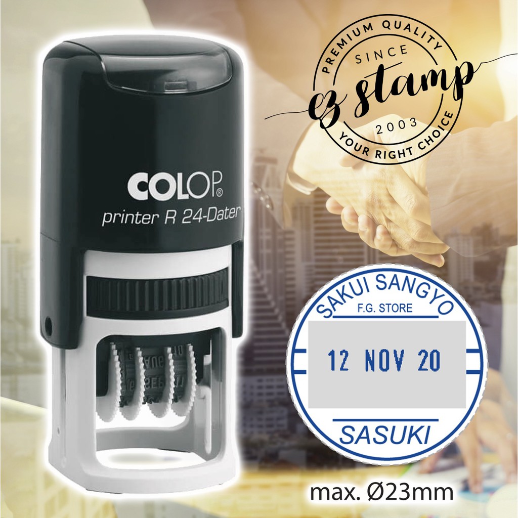 COLOP Printer R24D Custom Dater (23mm Diameter) / DATE STAMP / COP ...