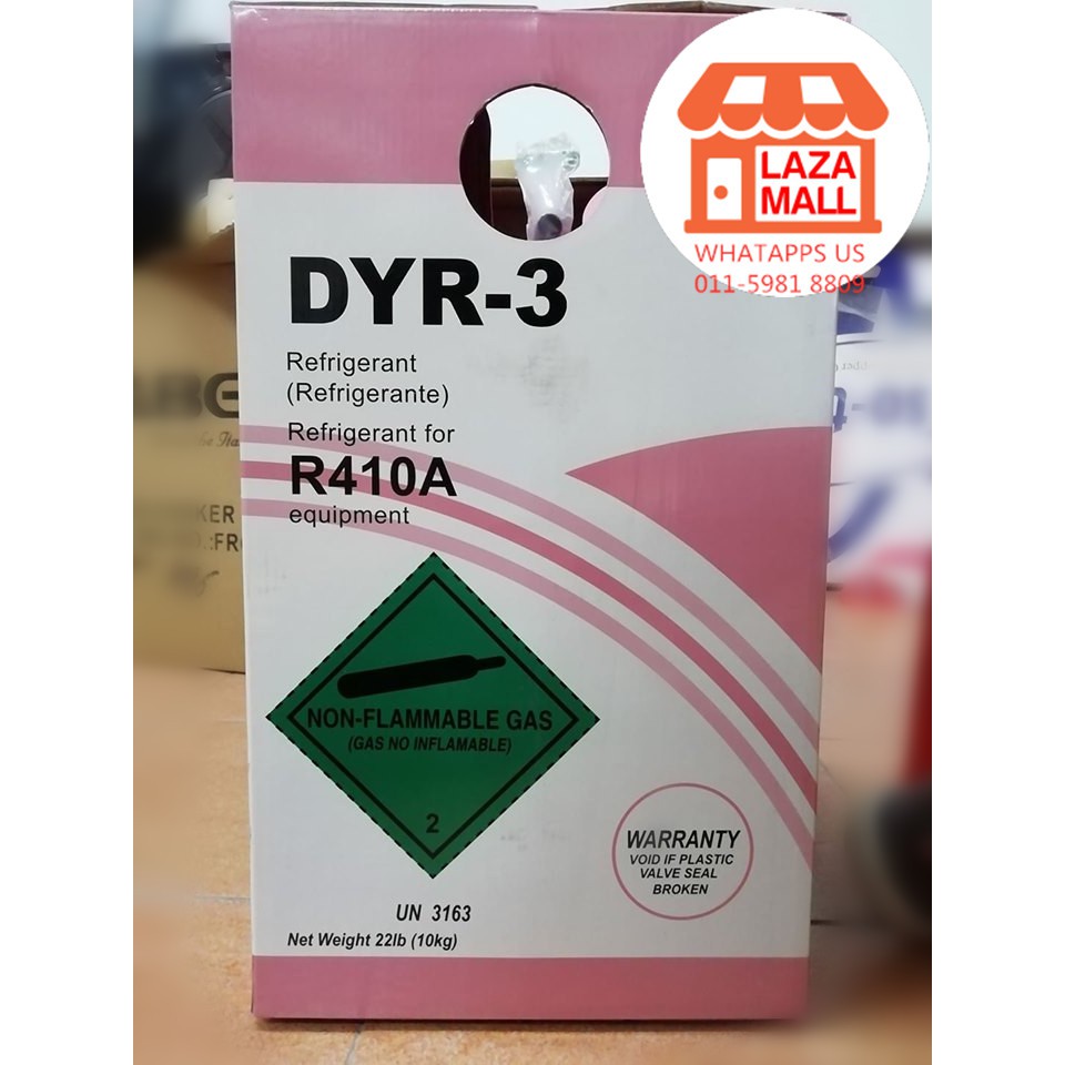 DYR-3 REFRIGERATION R410A 10KG GAS AIRCOND/ FRIDGE 冷气空调 / 冰箱 / 煤气体 GAS PENYAMAN UDARA / PETI ...