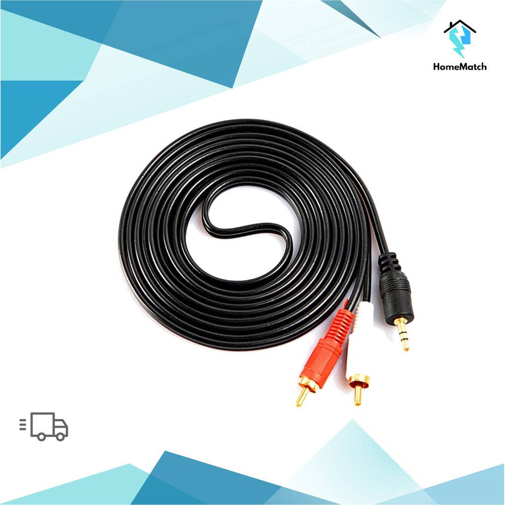 Stereo To 2 RCA Cable | Shopee Malaysia