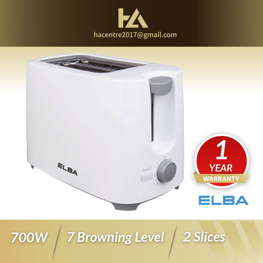 Elba Toaster 2-Slice Adjustable Browning Control 7 Setting ET-G2770(WH ...